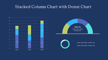 Doughnut with Stacked Column Mix Chart