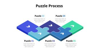 Diapositive animate del diagramma del processo di puzzle interconnessi