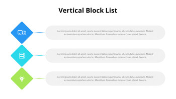 Three Text Box List Diagram