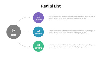 Vertical Radial List Diagram