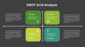 SWOT Grid Analysis Diagram Animated Slides in PowerPoint