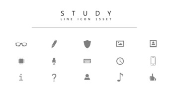 15 Study Vector Icons Set|Diagram