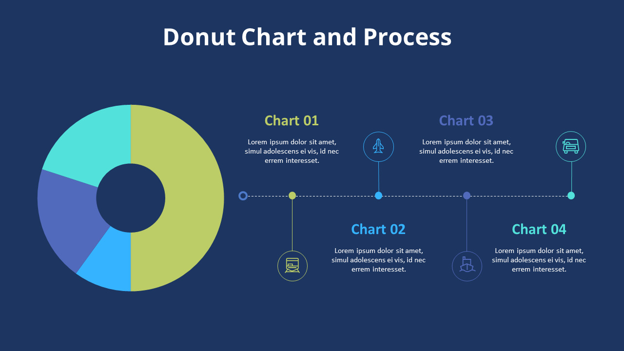 Four Parts Donut Chart Process|Doughnut
