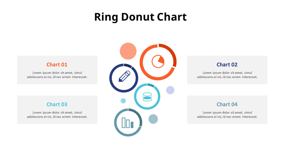 Triple Doughnut Chart Slide