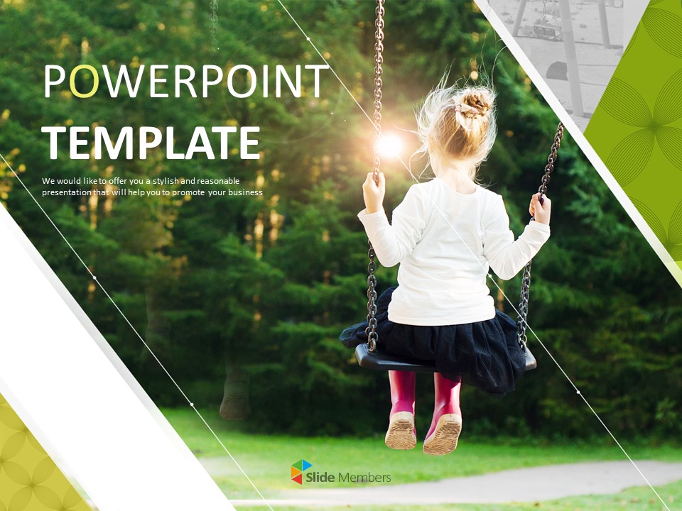 A Kid Riding Swings - Free Powerpoint Templates Design
