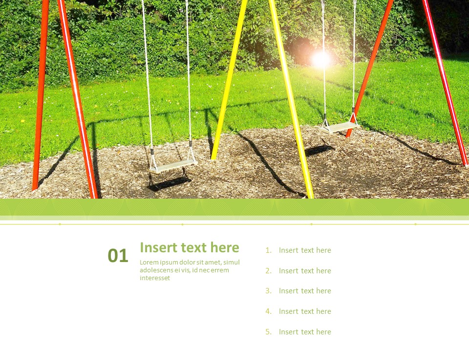 A Kid Riding Swings - Free Powerpoint Templates Design