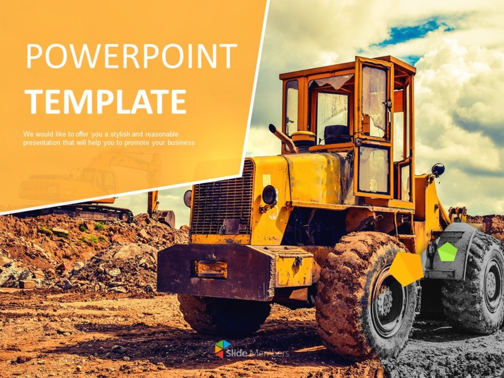 Bulldozer in Construction Site - Free Design Template