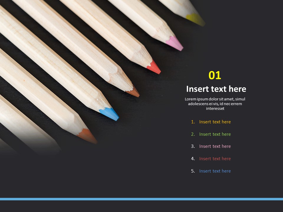 Colorful Pencils - Free PPT Template