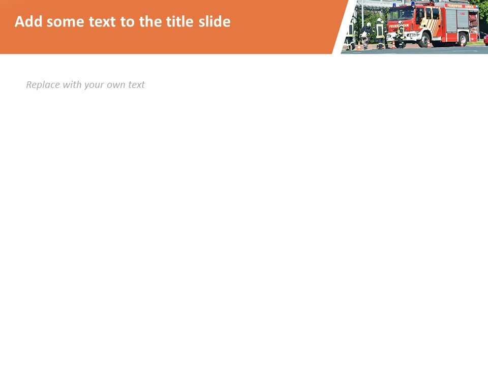 Free PPT Template - Firefighters and Fire Engine