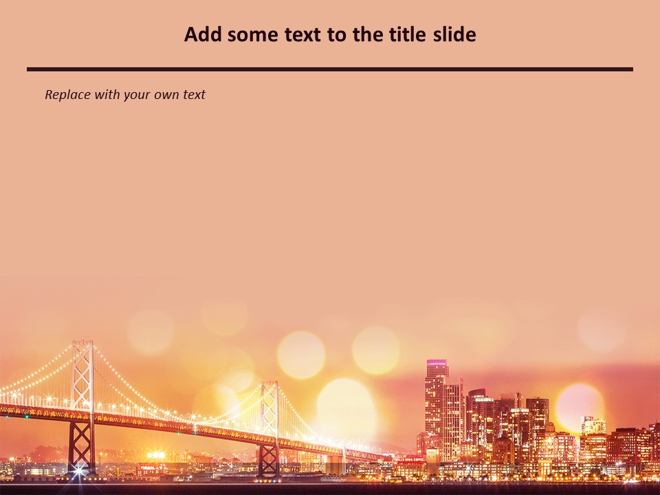 Free Template Design - Twinkle Bridges at Night|PPT|Slides