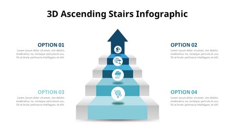 3D Ascending Stairs Infographic|Process|Diagram