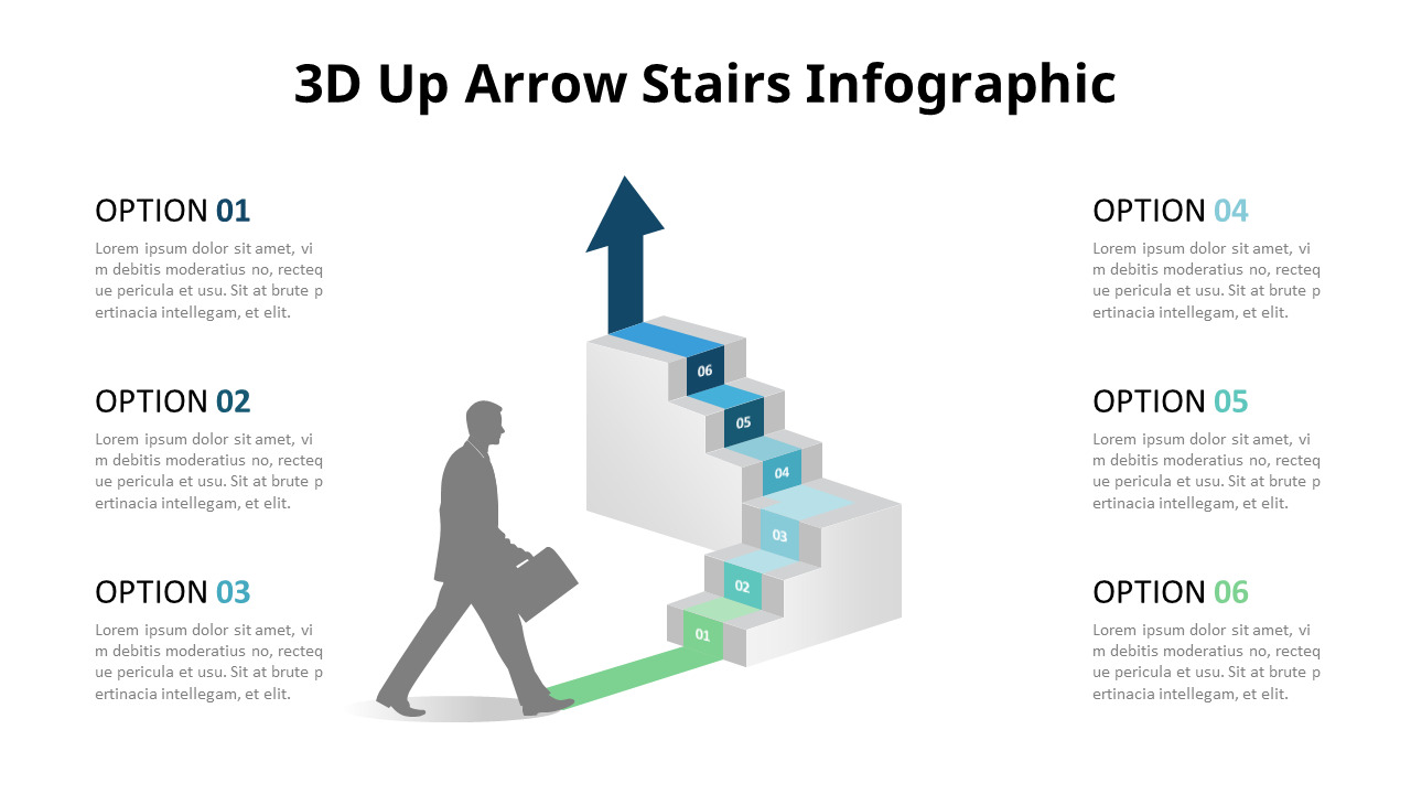 3D Ascending Stairs Infographic|Process|Diagram