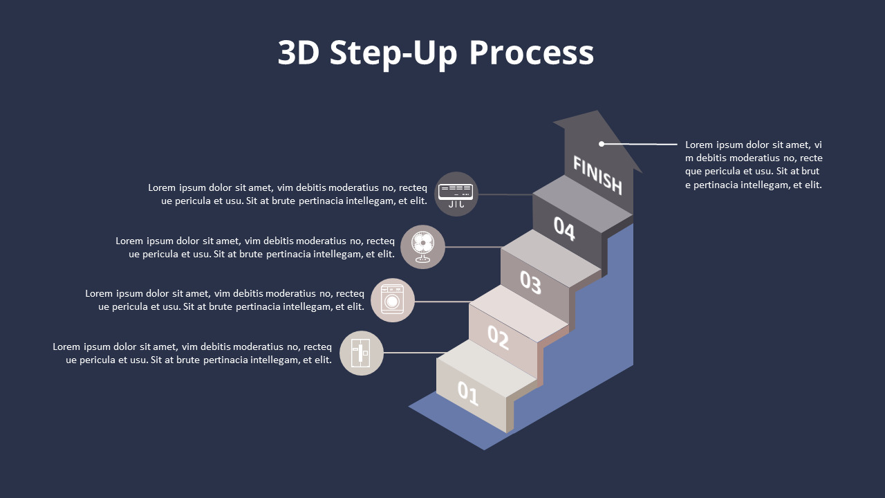 3D Ascending Stairs Infographic|Process|Diagram
