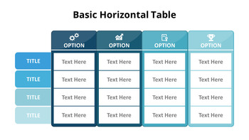 Juego de 4 tablas de lista horizontal|Diagrama