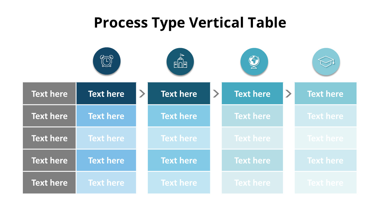 4 Horizontal List Table Set|Diagram