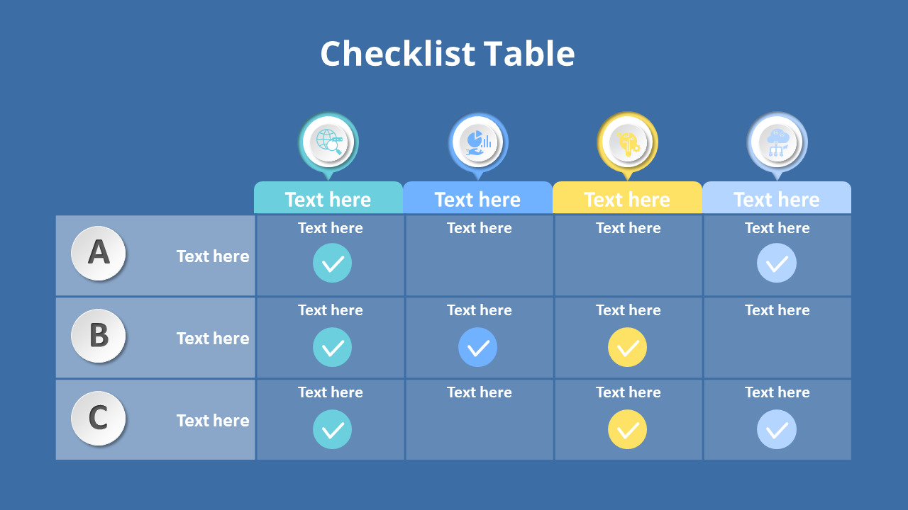 Comparison Check List Table|Diagram