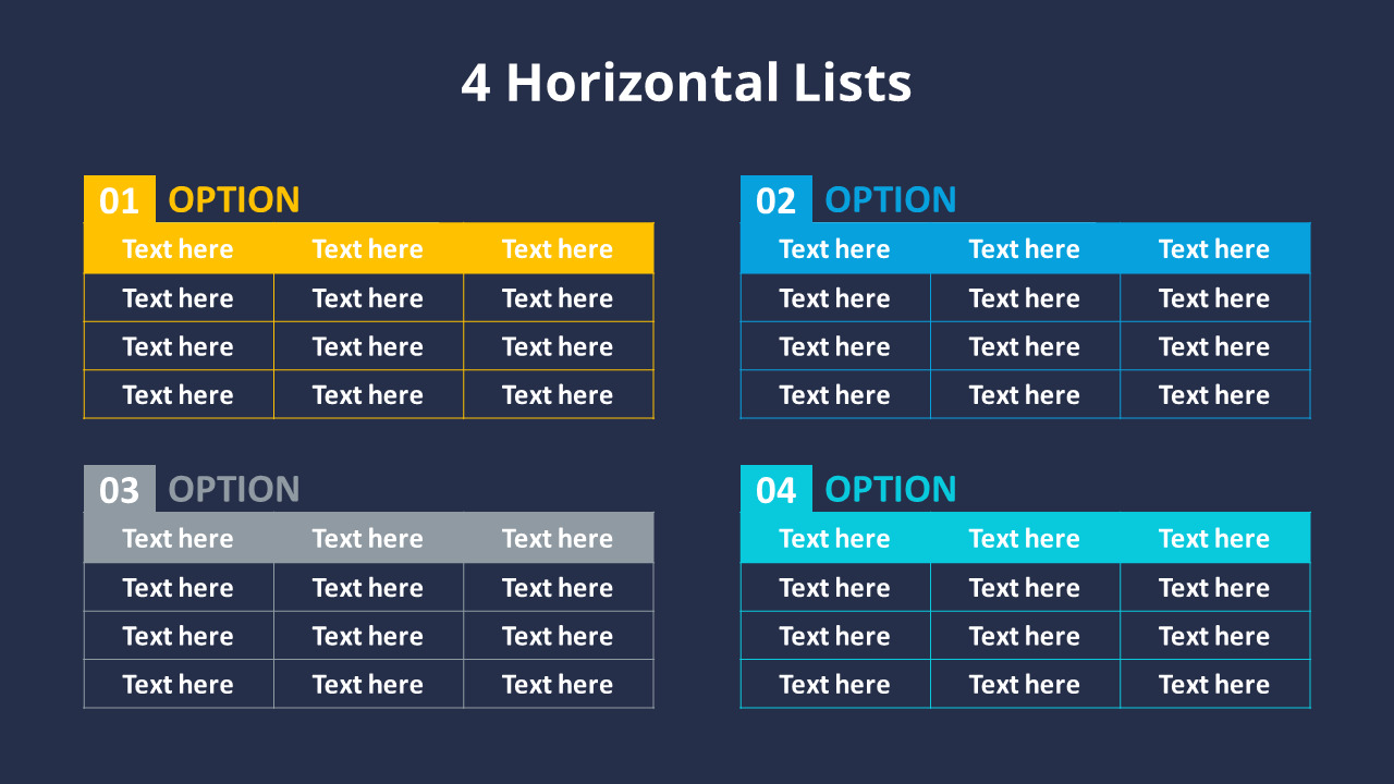 Tableau comparatif Powerpoint|Lister|Diagramme