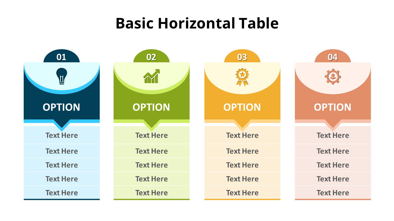 Four Horizontal Table List|Diagram
