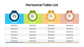 Four Horizontal Table List|Diagram