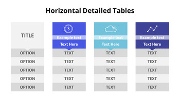 Three Horizontal List Table Set|Diagram