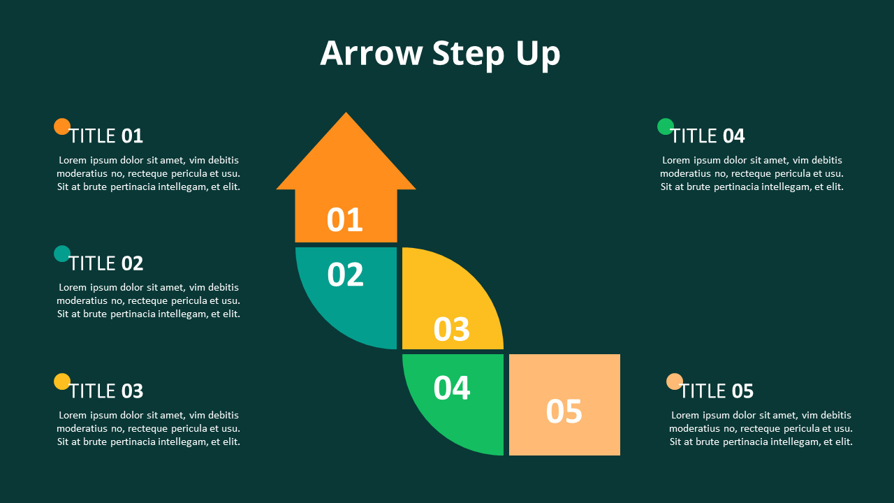 위쪽 화살표 프로세스 단계|다이어그램