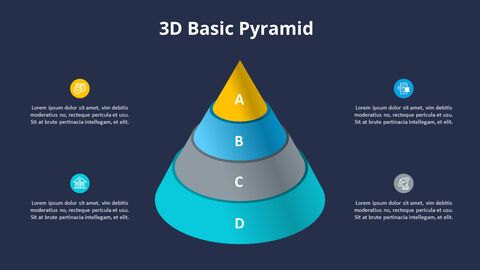 3D Cone Pyramid Chart Diagram 애니메이션 프레젠테이션