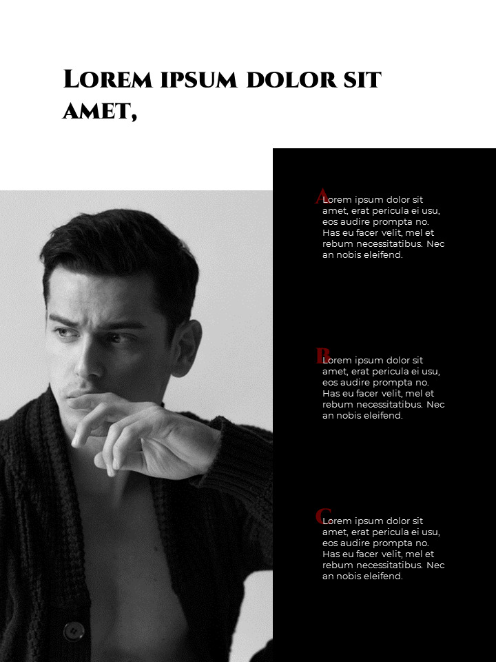 Homme Theme Desgin Template PowerPoint Templates