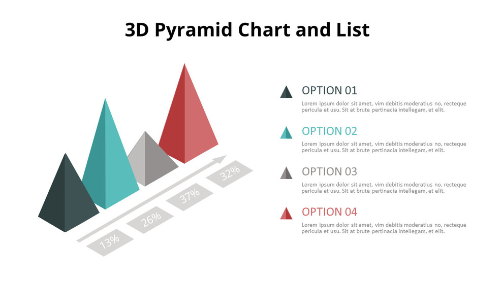 Mutiple Pyramid List Diagram powerpoint animation template