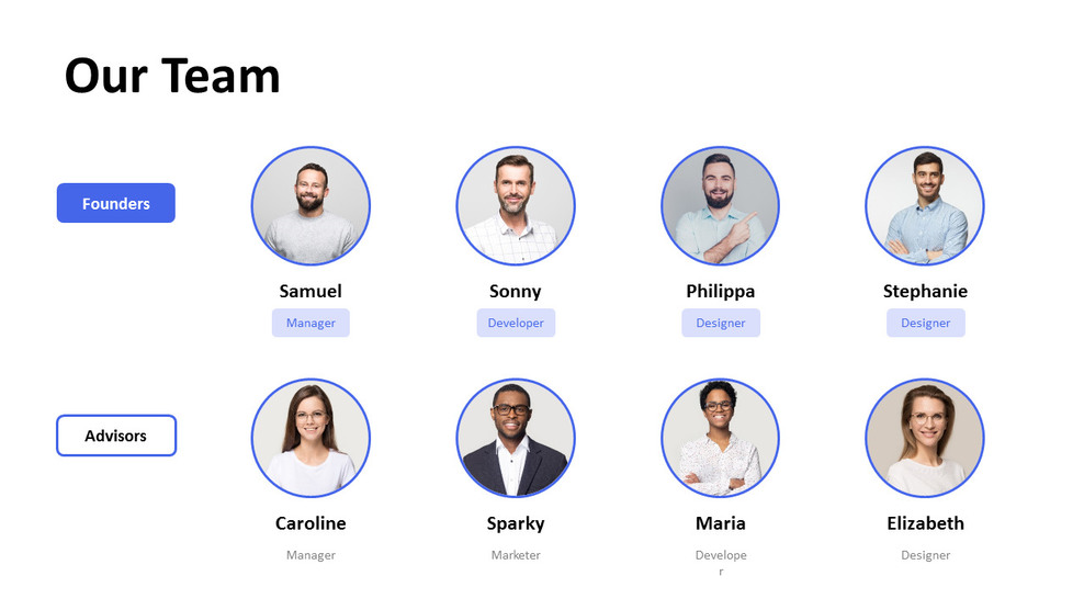 Blue Button Our Team Single Deck|Slides