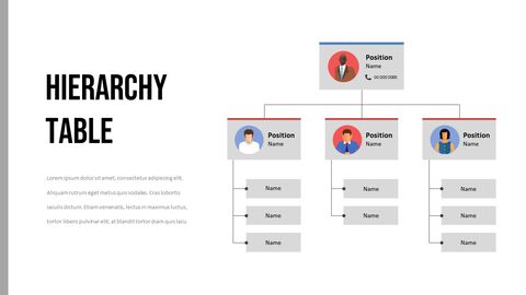 Business card Hierarchy TABLE pitch deck design|Organization|Single Slides