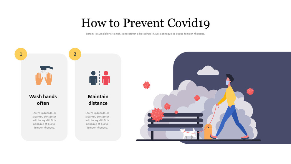 How to Prevent Covid19 Slide|Problem, Solution|Single