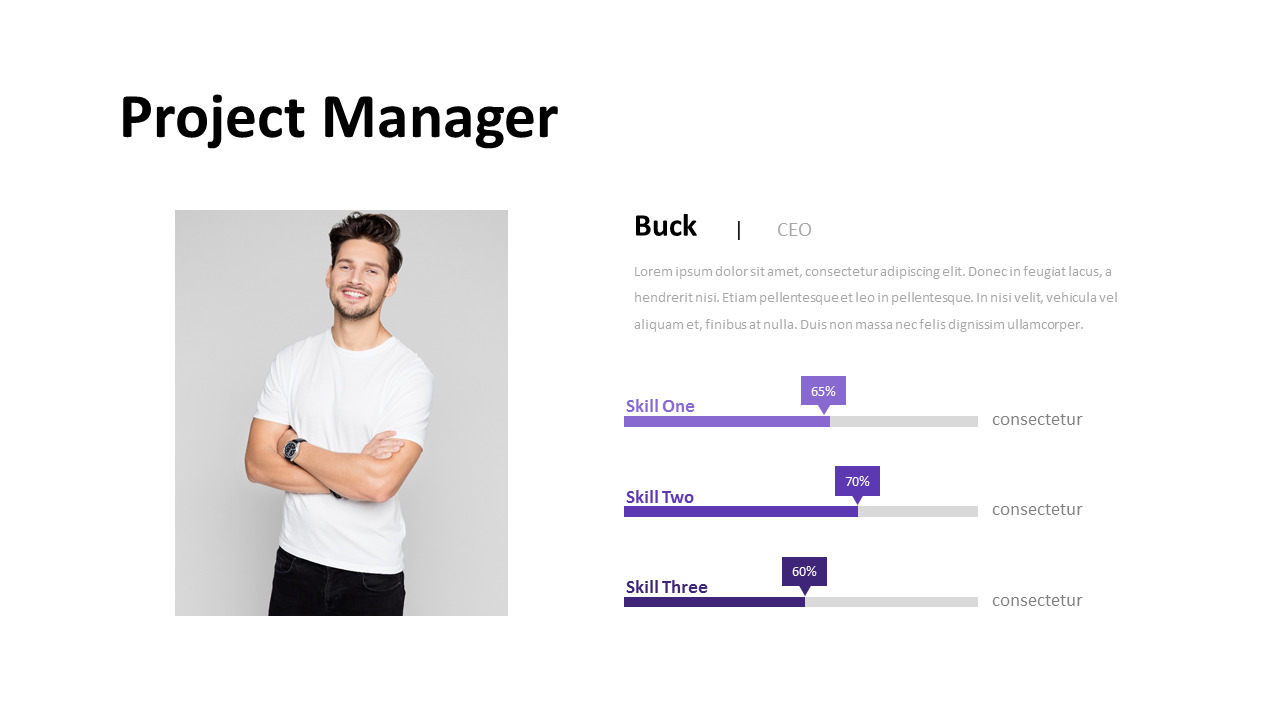 Project Manager Single Slide Single Template|Our Team