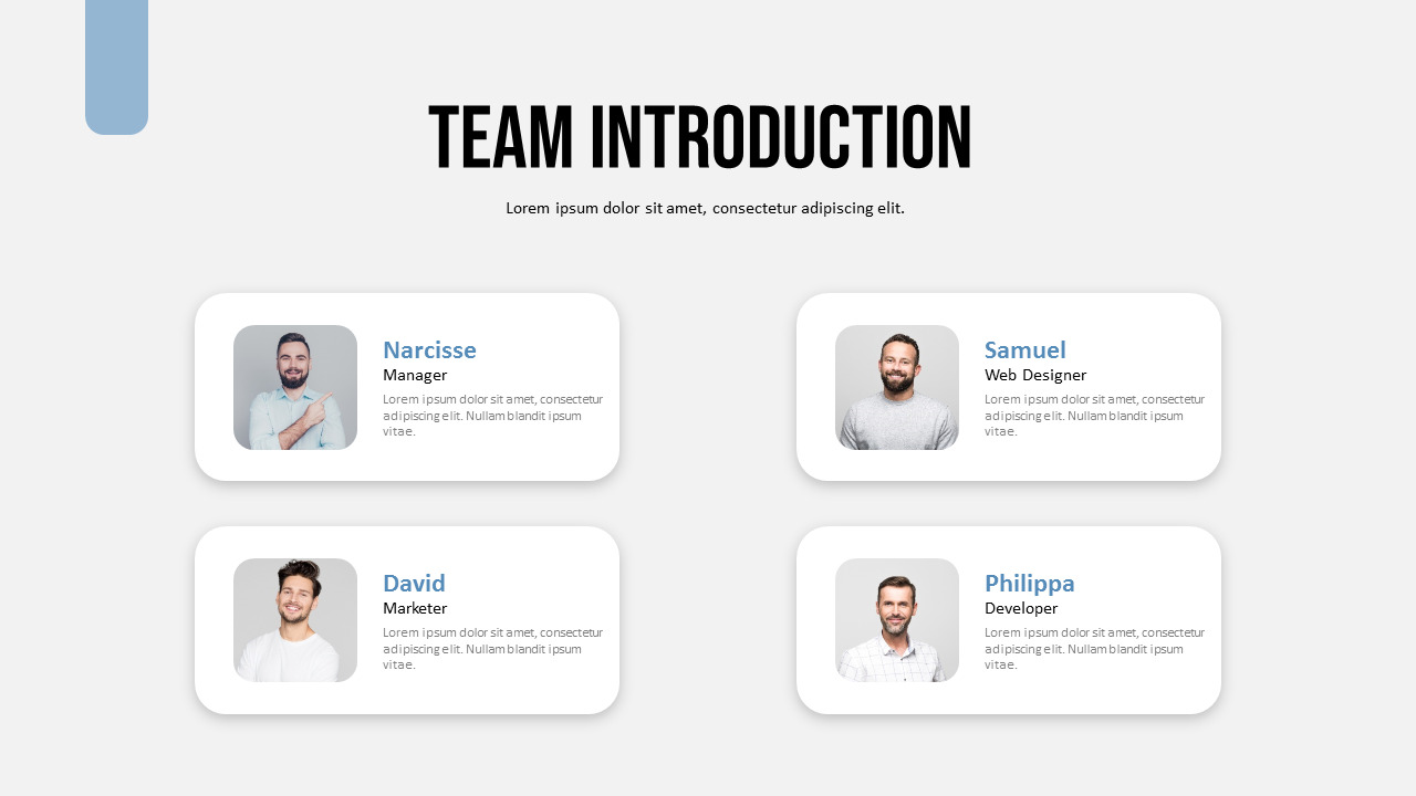 Team Introduction Single Slide Single Layout|Our