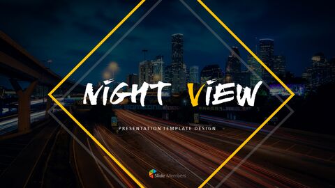 Night View template design|Construction|PPT