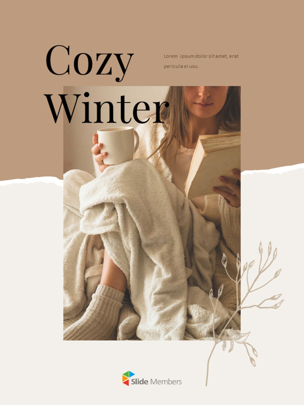 Cozy Winter Mood Vertical Layout PPT Design
