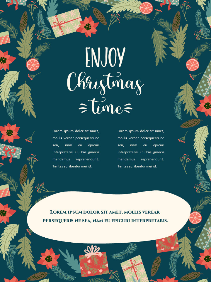 Christmas Illustration Vertical Design Interactive Google Slides