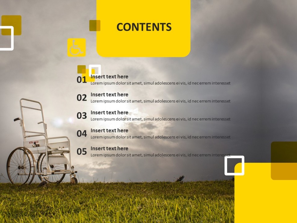 Free Powerpoint Templates Design - Wheelchairs in the Field