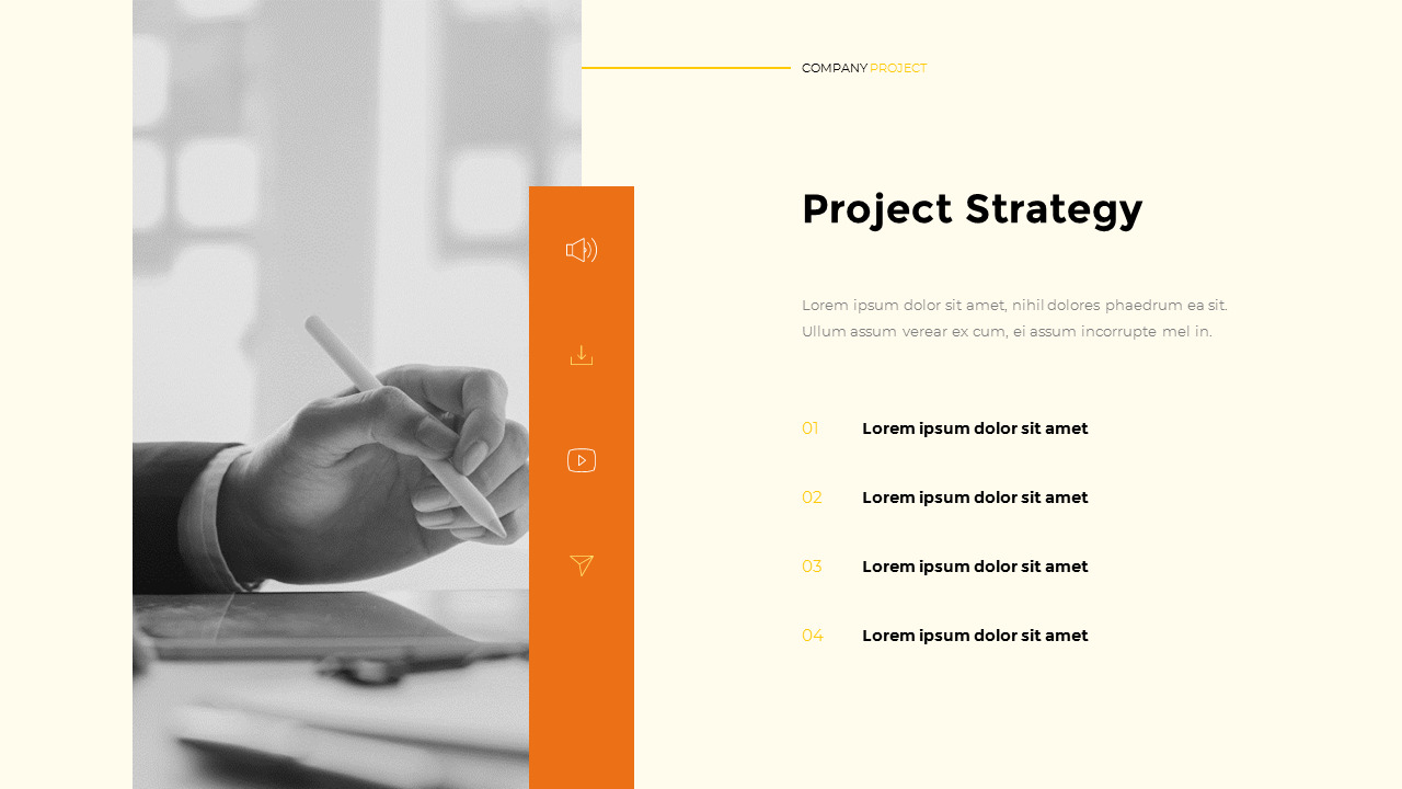 Project Strategy Template Layout Single Slides