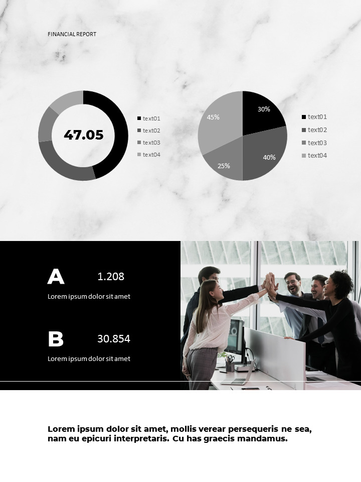 Marble Background Design Annual Report Templates for PowerPoint