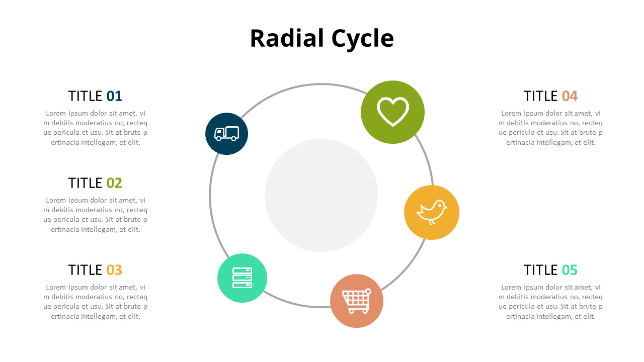 5 Stages?Radial Cycle List Animation Presentation|Diagram