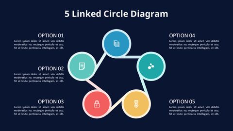 5 Steps Cycle Diagram powerpoint animation template