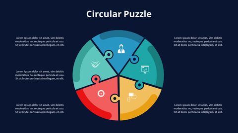 5 Steps Cycle Diagram powerpoint animation template