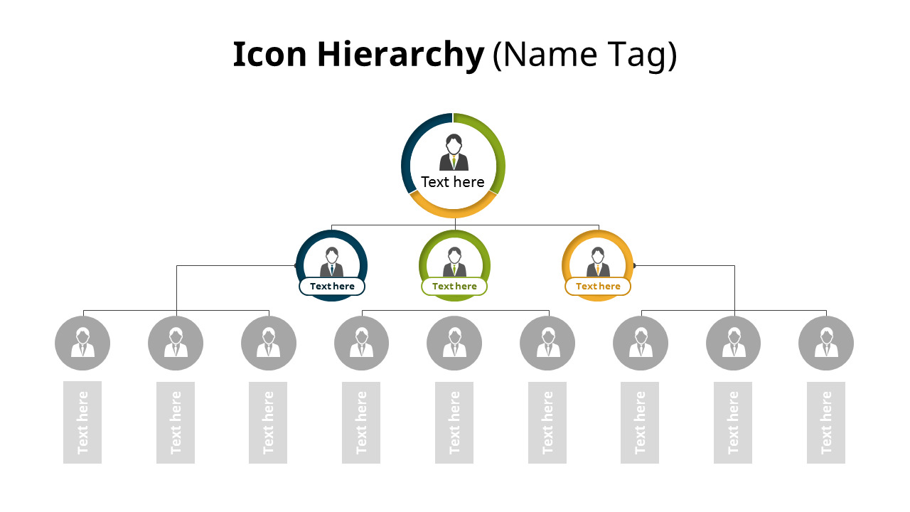 Animated Templates - Icon Hierarchy Chart|Diagram