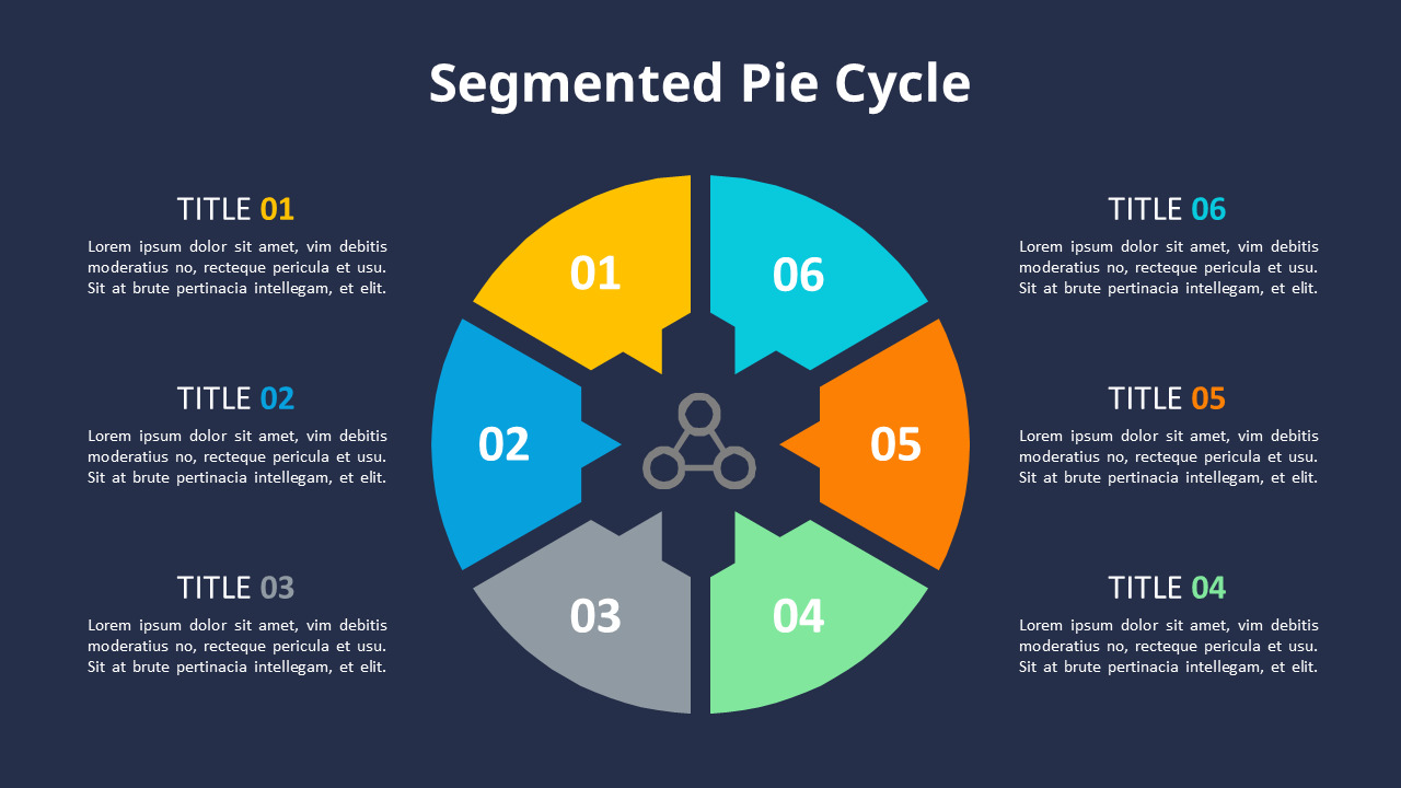 6 Steps Radial Cycle Animated Slides in PowerPoint|Diagram