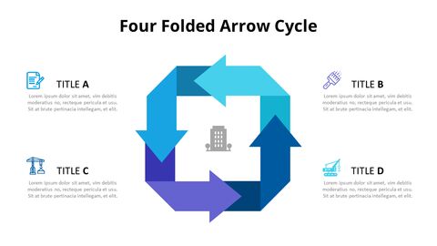 Diversi modelli di PowerPoint animati a tema diagramma ciclo freccia