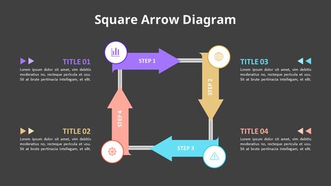 Diversi modelli di PowerPoint animati a tema diagramma ciclo freccia
