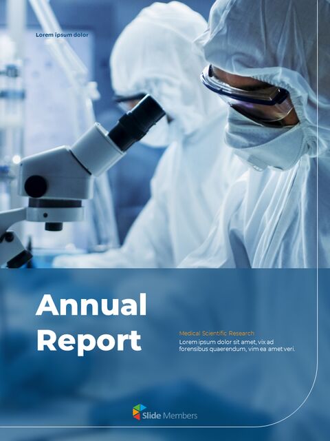 Medical Scientific Research Annual Report presentation slide design