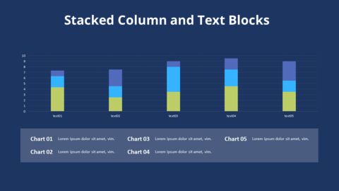 Stacked Column Chart with Text Boxes