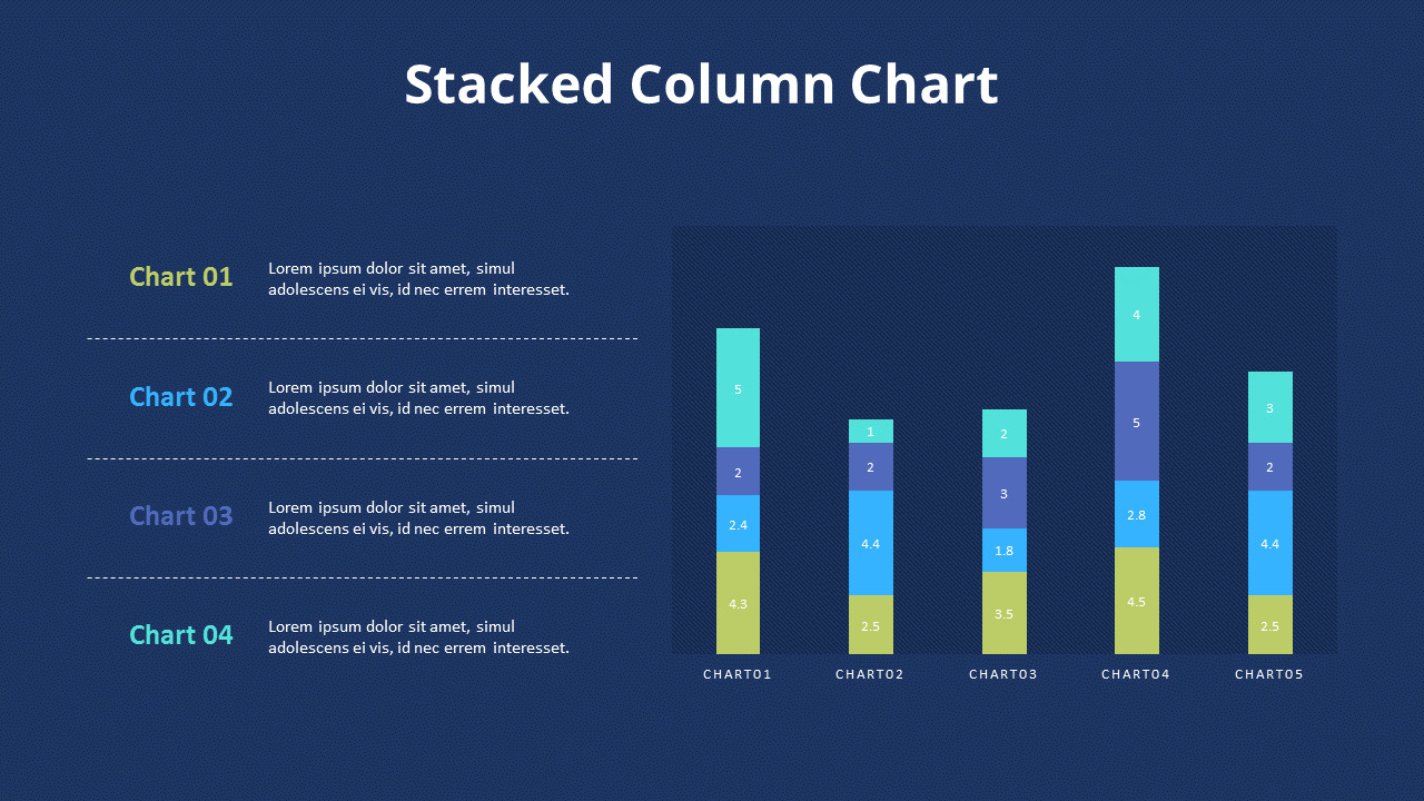 Stacked Column Chart with Text Boxes