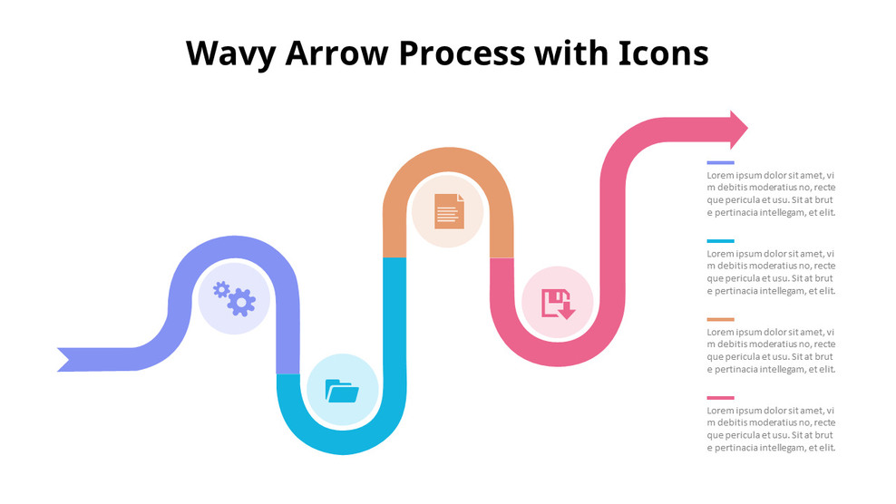 Arrow Process Diagram with Icons